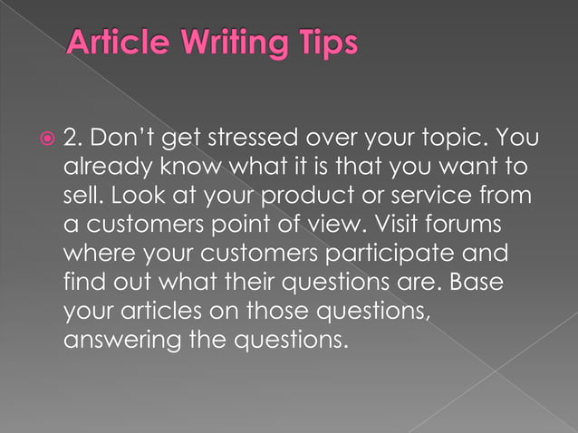 Article writing-tips | PPT