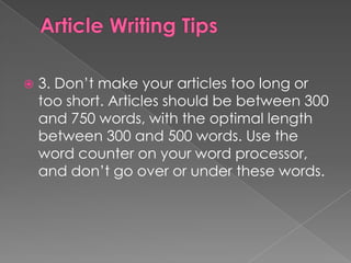 Article writing-tips | PPT