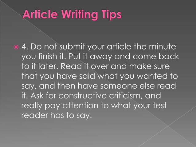 Article writing-tips | PPT