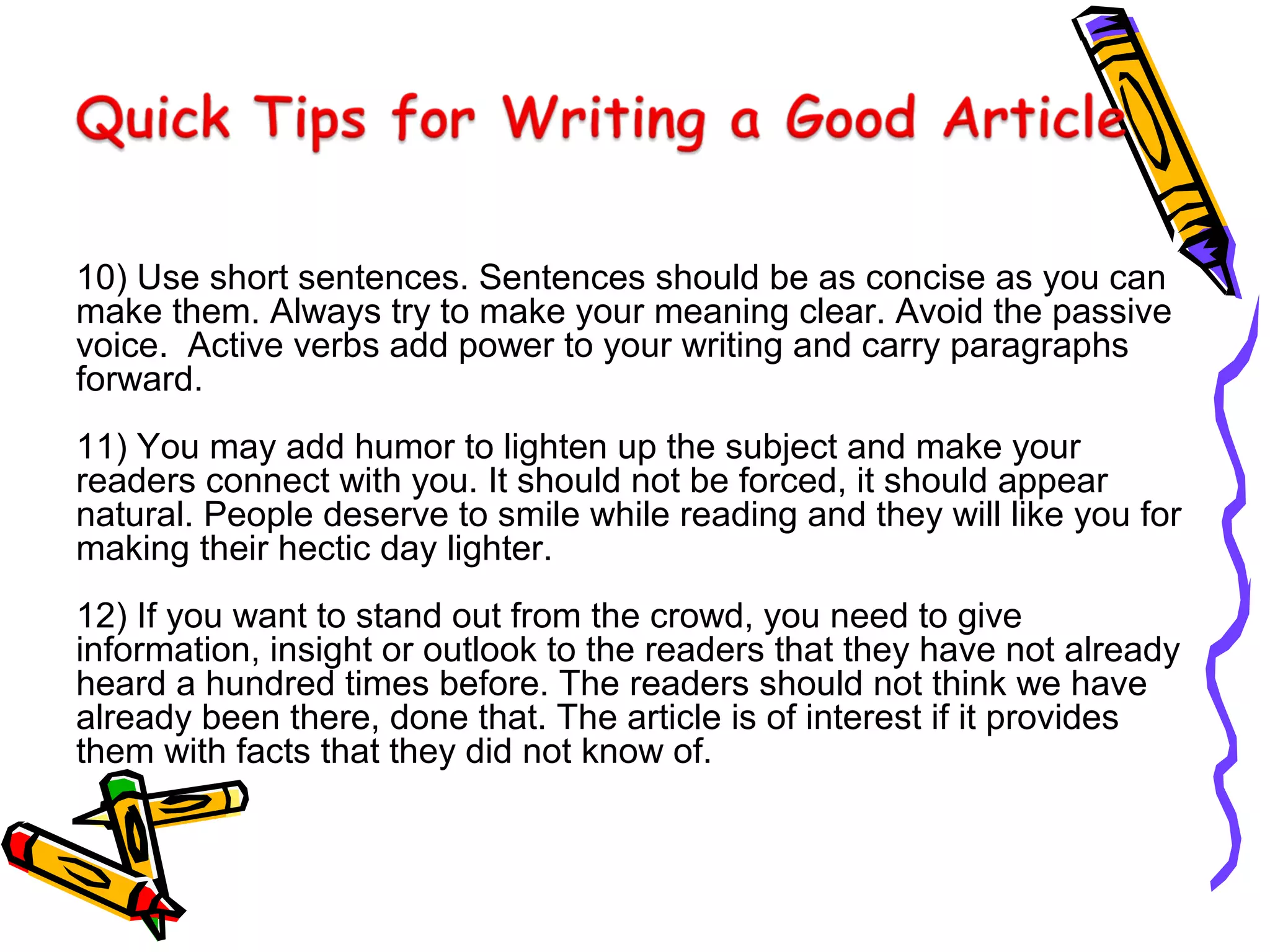 Article Writing Tips | PPT