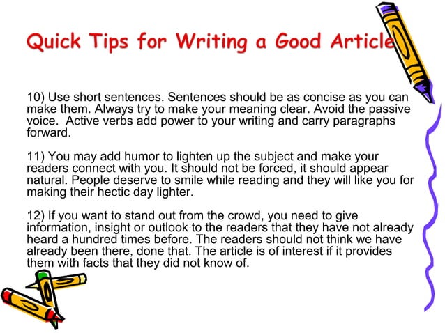 Article Writing Tips | PPT