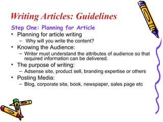Article Writing Tips | PPT