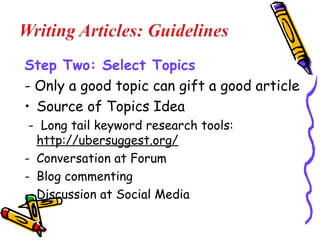 Article Writing Tips | PPT