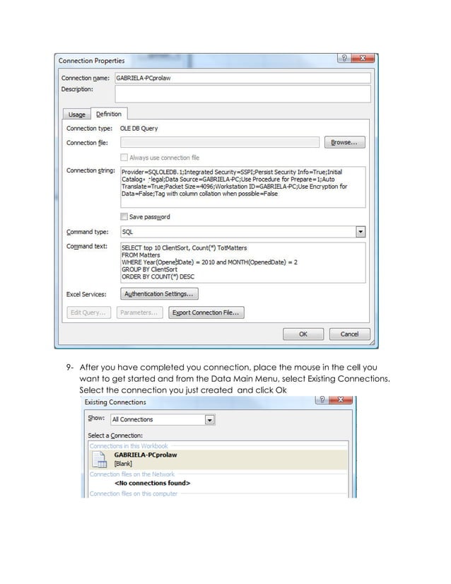 Creating ProLaw Reports using Excel | PDF