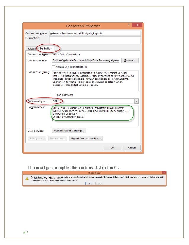 Creating ProLaw Reports using Excel | PDF