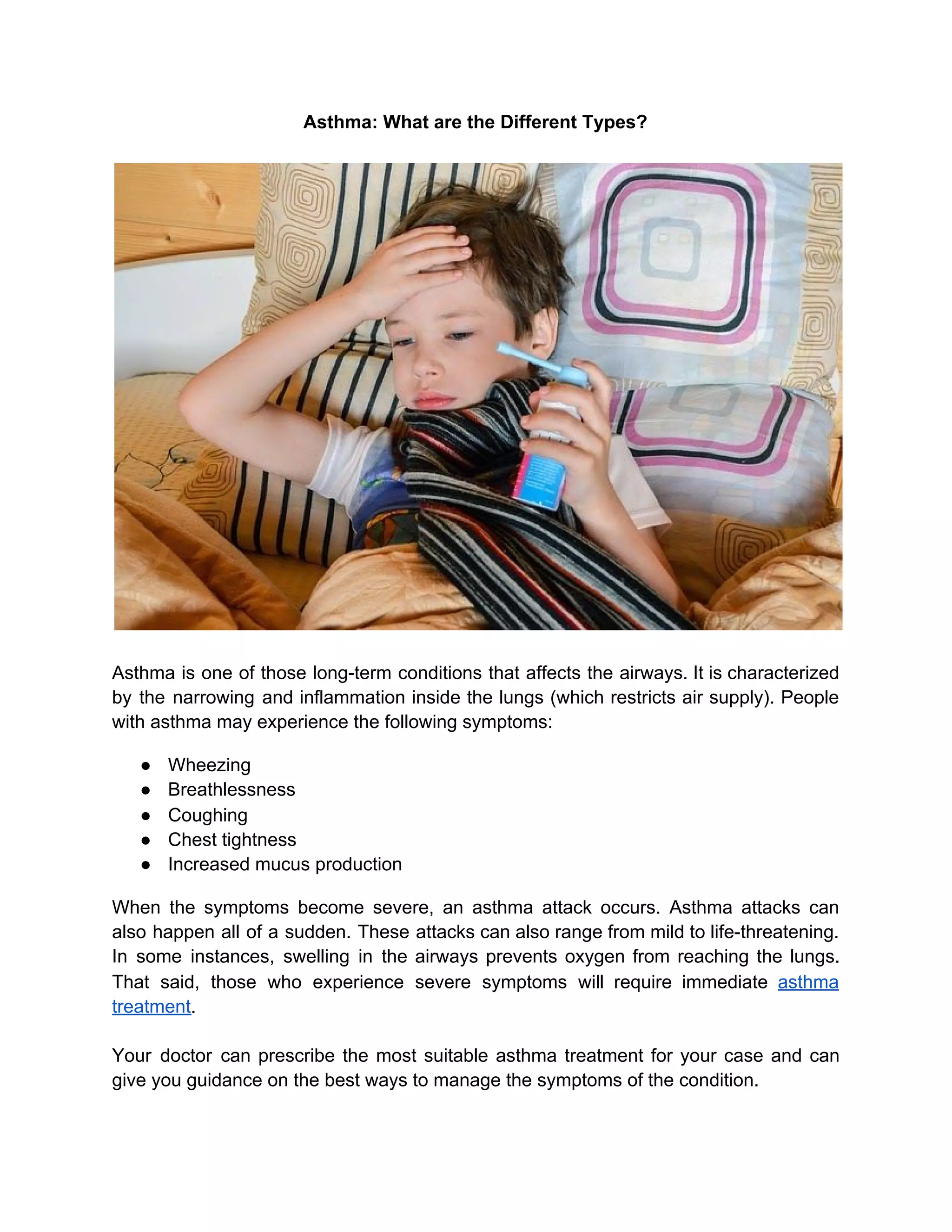 Asthma: What are the Different Types? | PDF