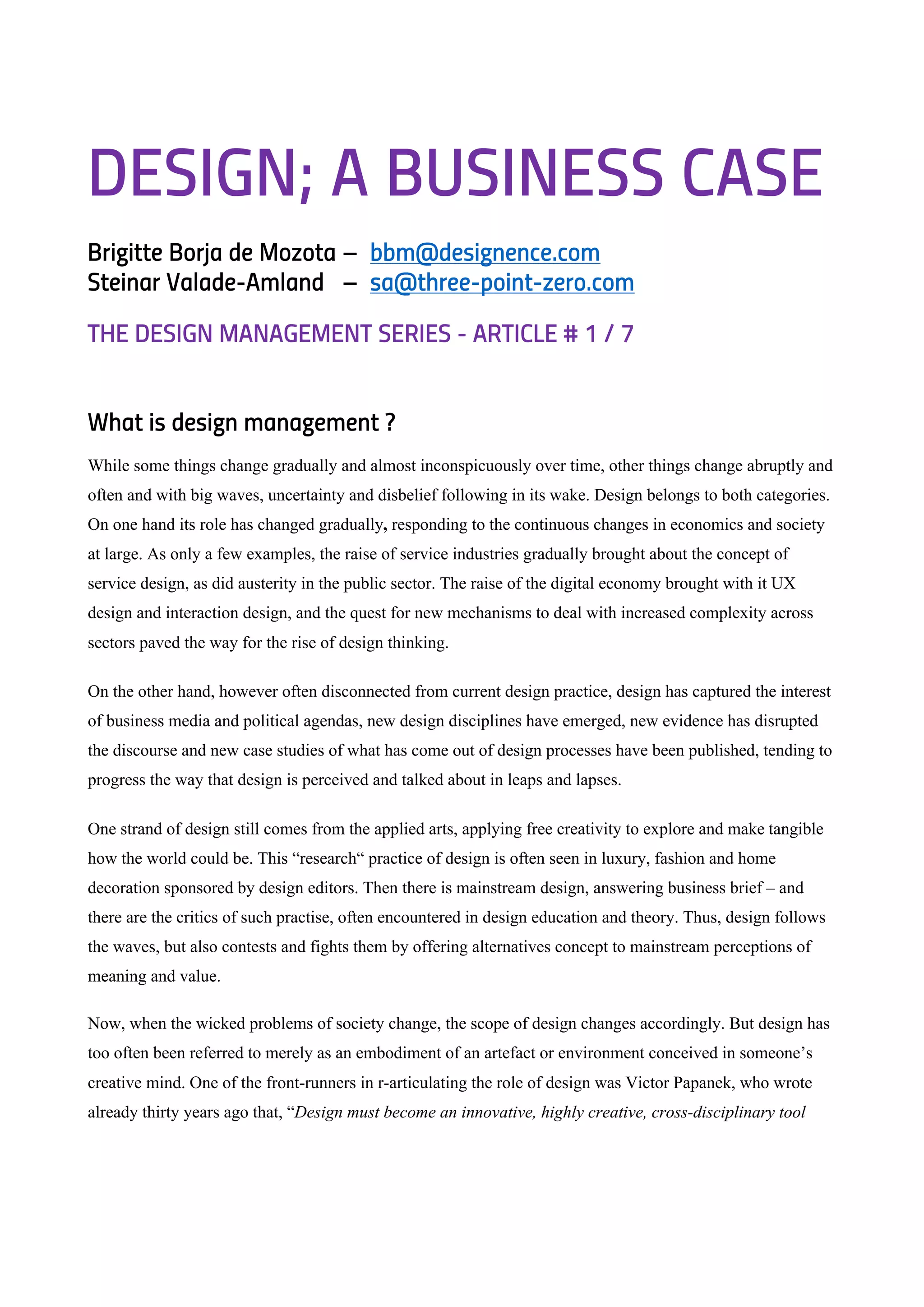 Design Management Series - #1 | PDF