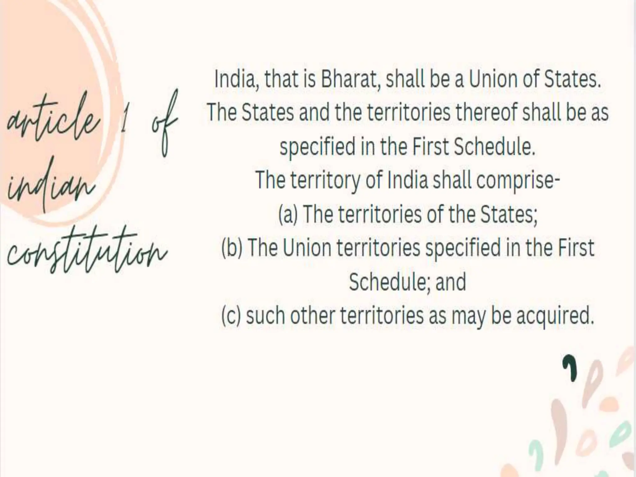 Article 1.pptx presentation of indian constitution | PPTX