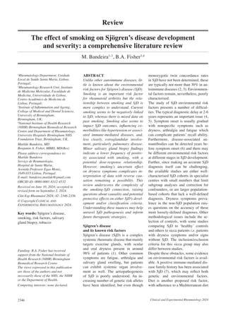 The effect of smoking on Sjogren's disease development | PDF