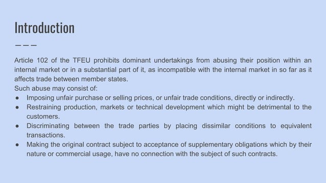 Article 102 TFEU | PPT
