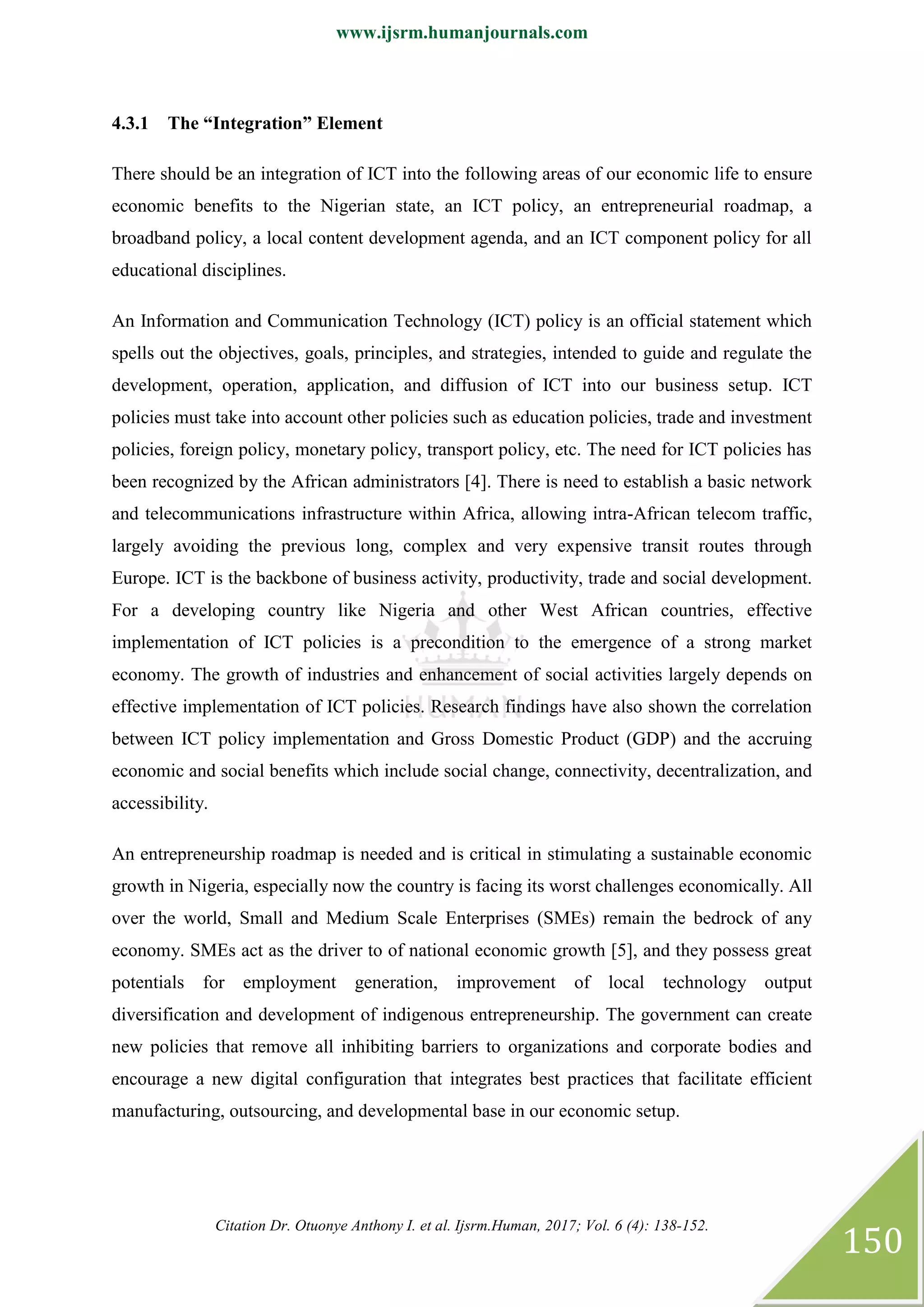 Remedy to economic recesion in nigeria: an ict-driven model for ...