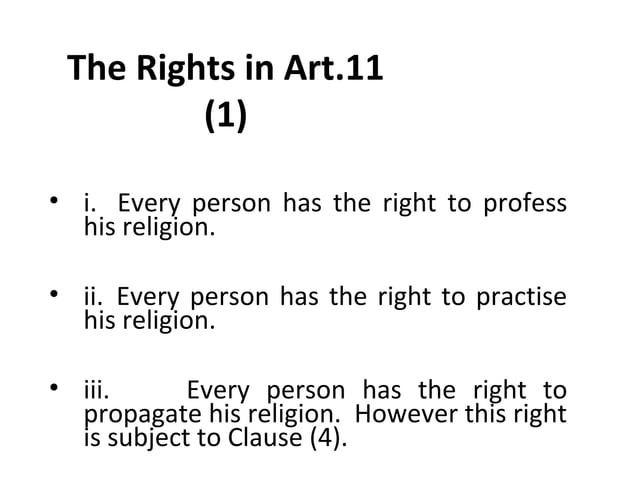 Article 11 freedom of religion | PPT