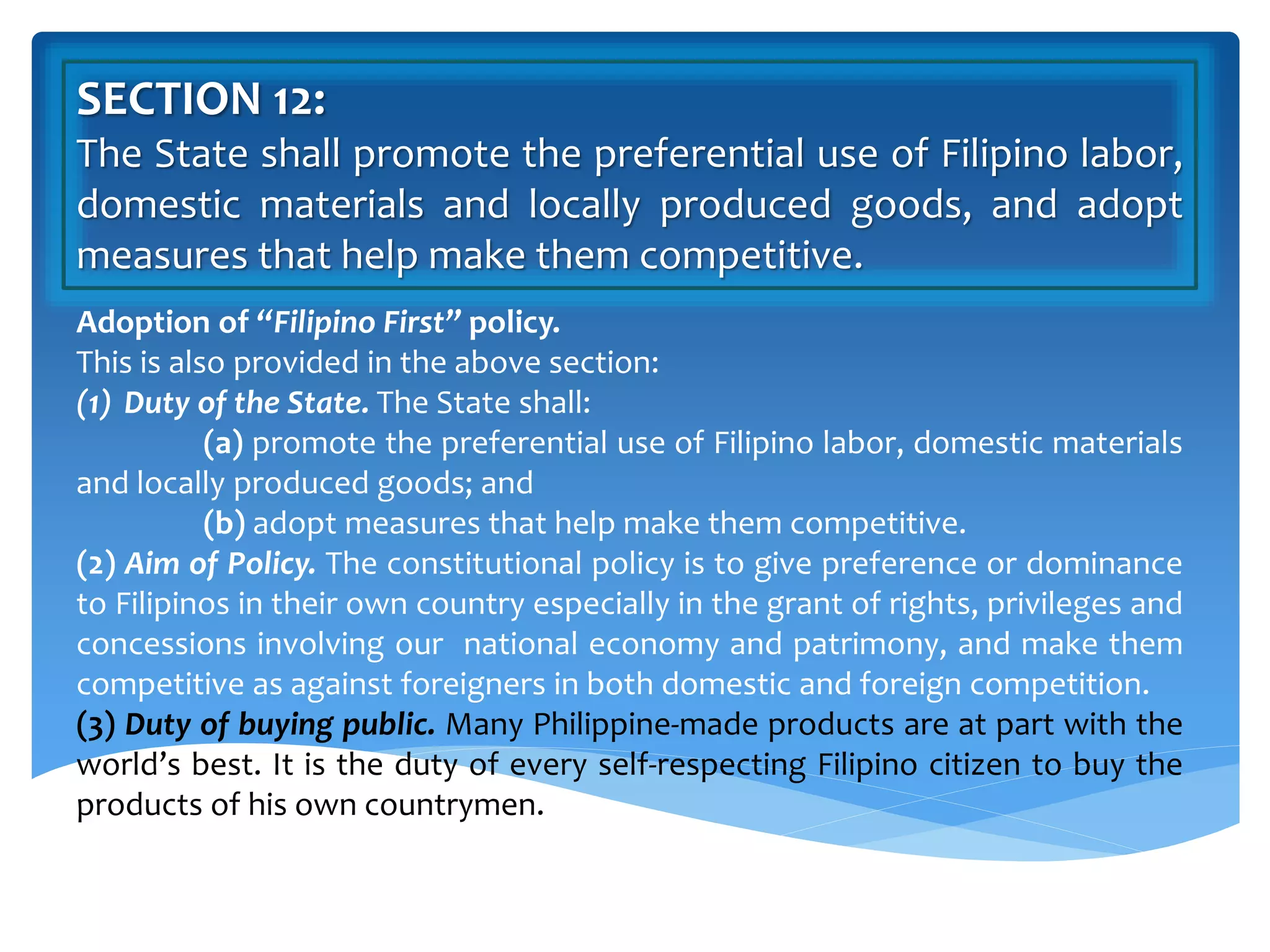 Article 12 national economy and patrimony | PPTX