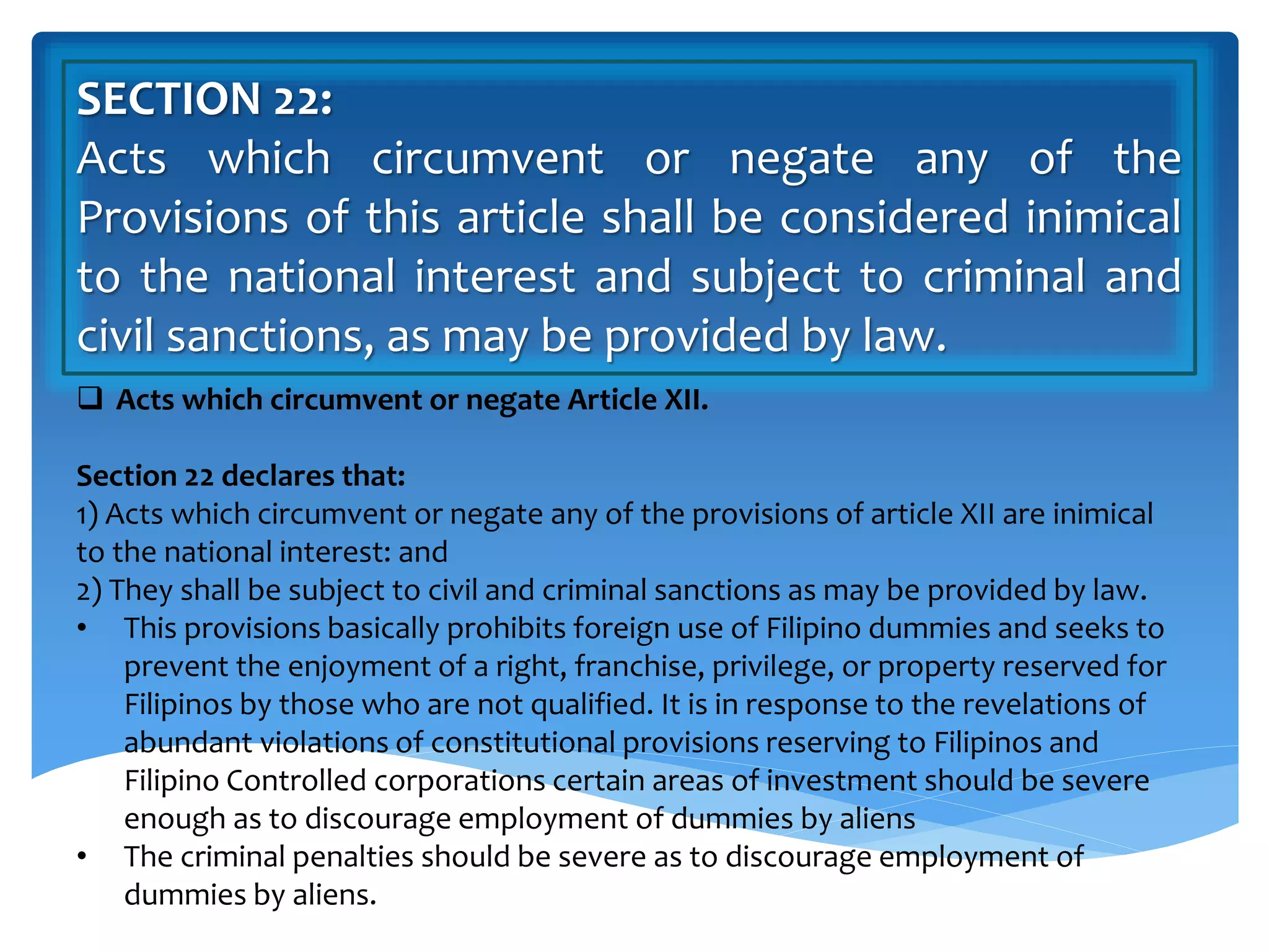 Article 12 national economy and patrimony | PPTX