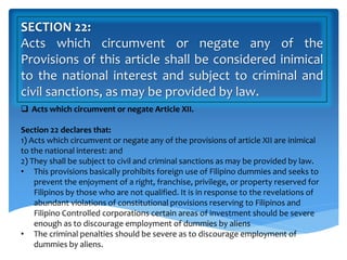 Article 12 national economy and patrimony | PPTX
