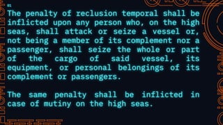Article 122 - Piracy in general and mutiny on the high seas. Article ...