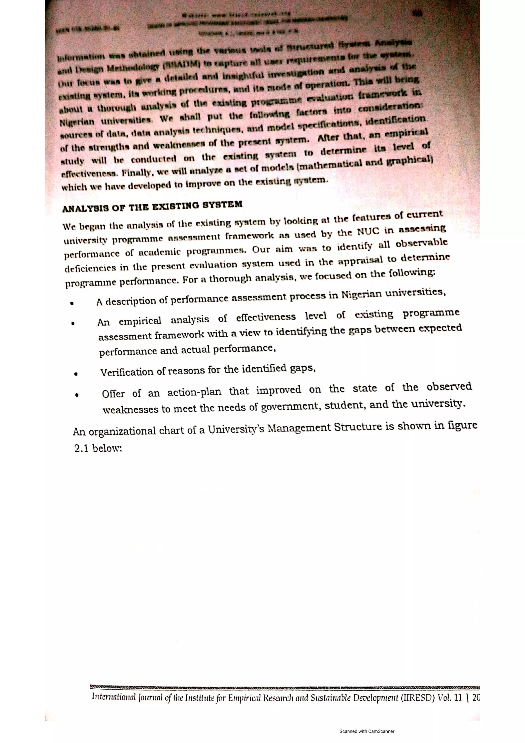 Design of Improved Programme Assessment Model for Nigerian Universities ...