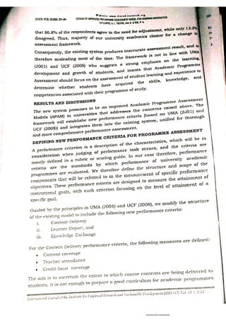 Design of Improved Programme Assessment Model for Nigerian Universities ...