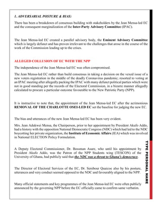 Article 146 PETITION for the Removal of EC Chairperson JEAN ADUKWEI ...