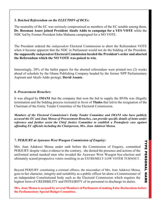 Article 146 PETITION for the Removal of EC Chairperson JEAN ADUKWEI ...