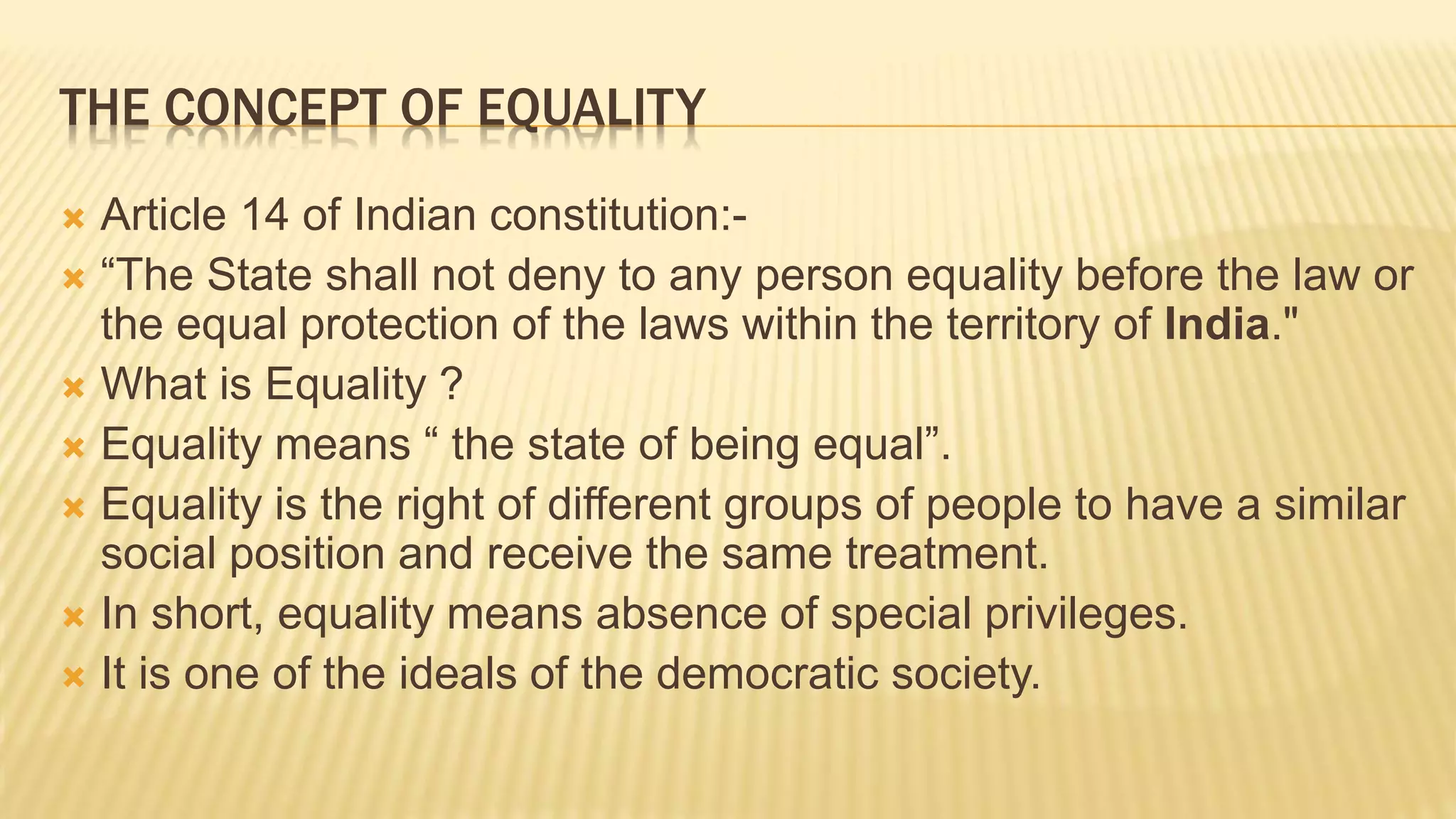 Article 14: the concept of equality | PPTX