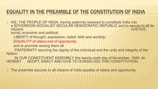 Article 14: the concept of equality | PPTX