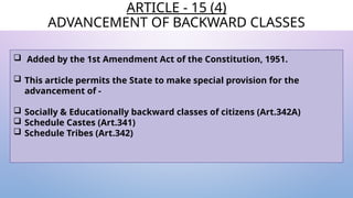 ARTICLE 15-4RTH SEM (1).pptx law ppt, consti | PPT