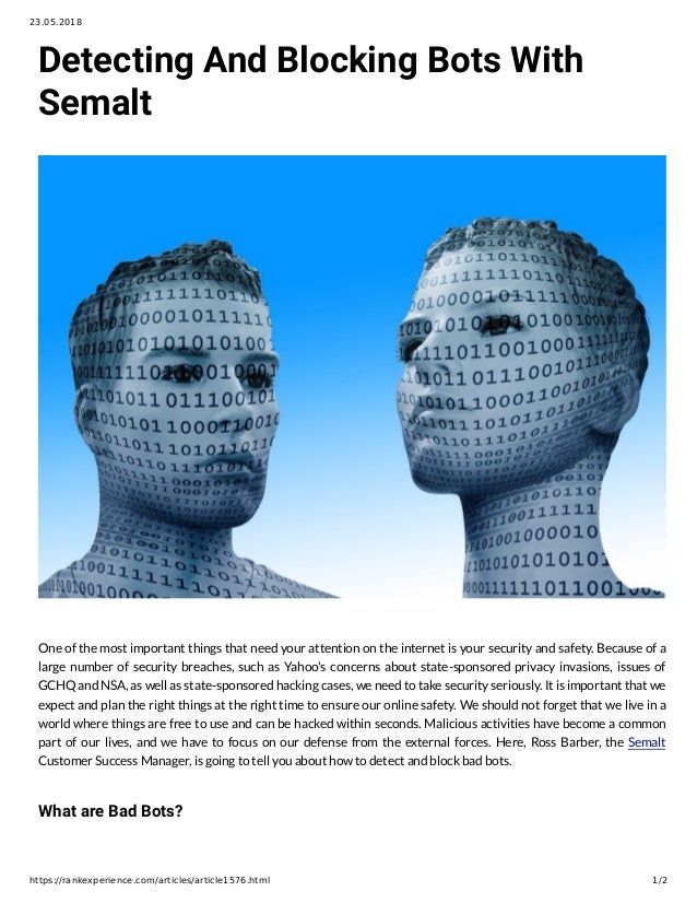 Detecting And Blocking Bots With Semalt Detecting And Blocking Bots With Semalt