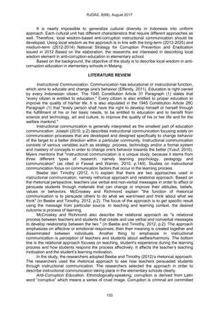 IDENTIFYING LOCAL WISDOM IN ANTI-CORRUPTION EDUCATION OF MALANG'S ...