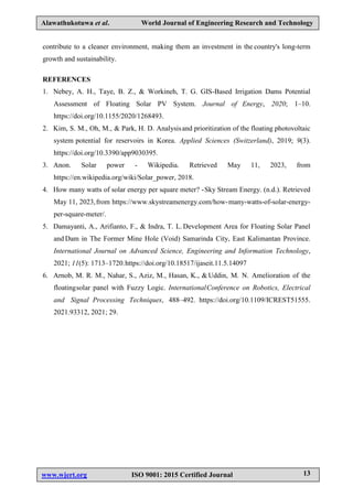 GIS BASED SUITABLE SITE SELECTION FOR FLOATING SOLAR POWER PLANT CASE ...