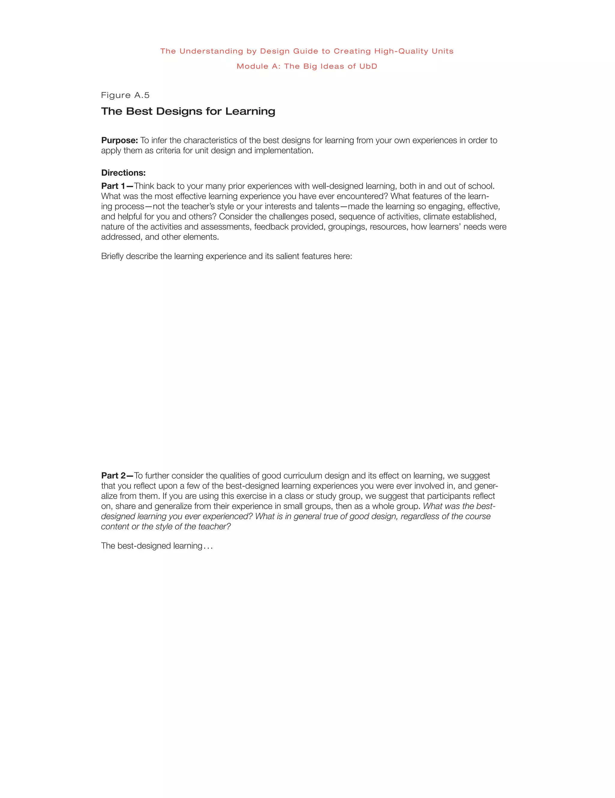 The Understanding by Design Guide to Creating high-quality units forms ...