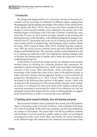 SOCIAL RESEARCH METHODS 2.0: E-LEARNING DESIGN. Maria Catone, Paolo ...