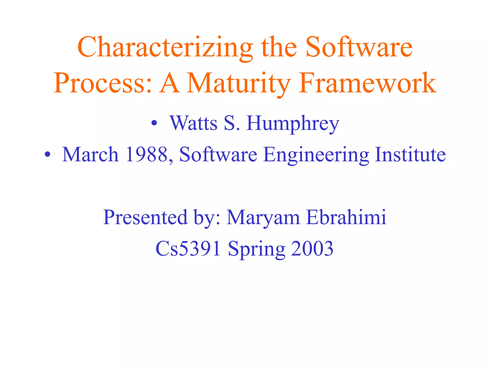 Software process and characters | PPT