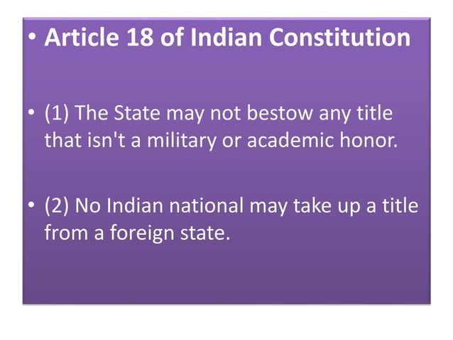 article 18 of indian constitution.ppt presentationx | PPTX