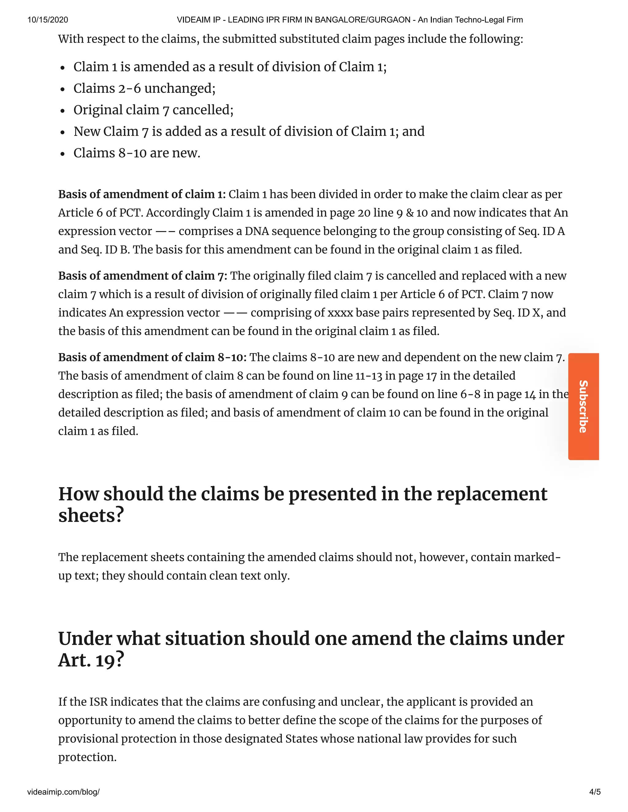 Article 19 PCT Vdeaim IP | PDF