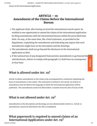 Article 19 PCT Vdeaim IP | PDF