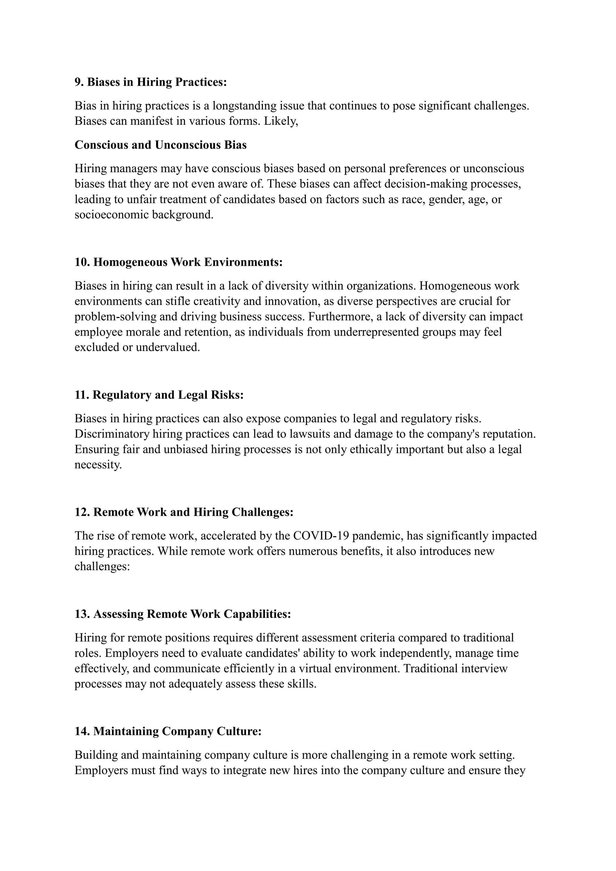 employment hiring issues in the modern workforce | PDF