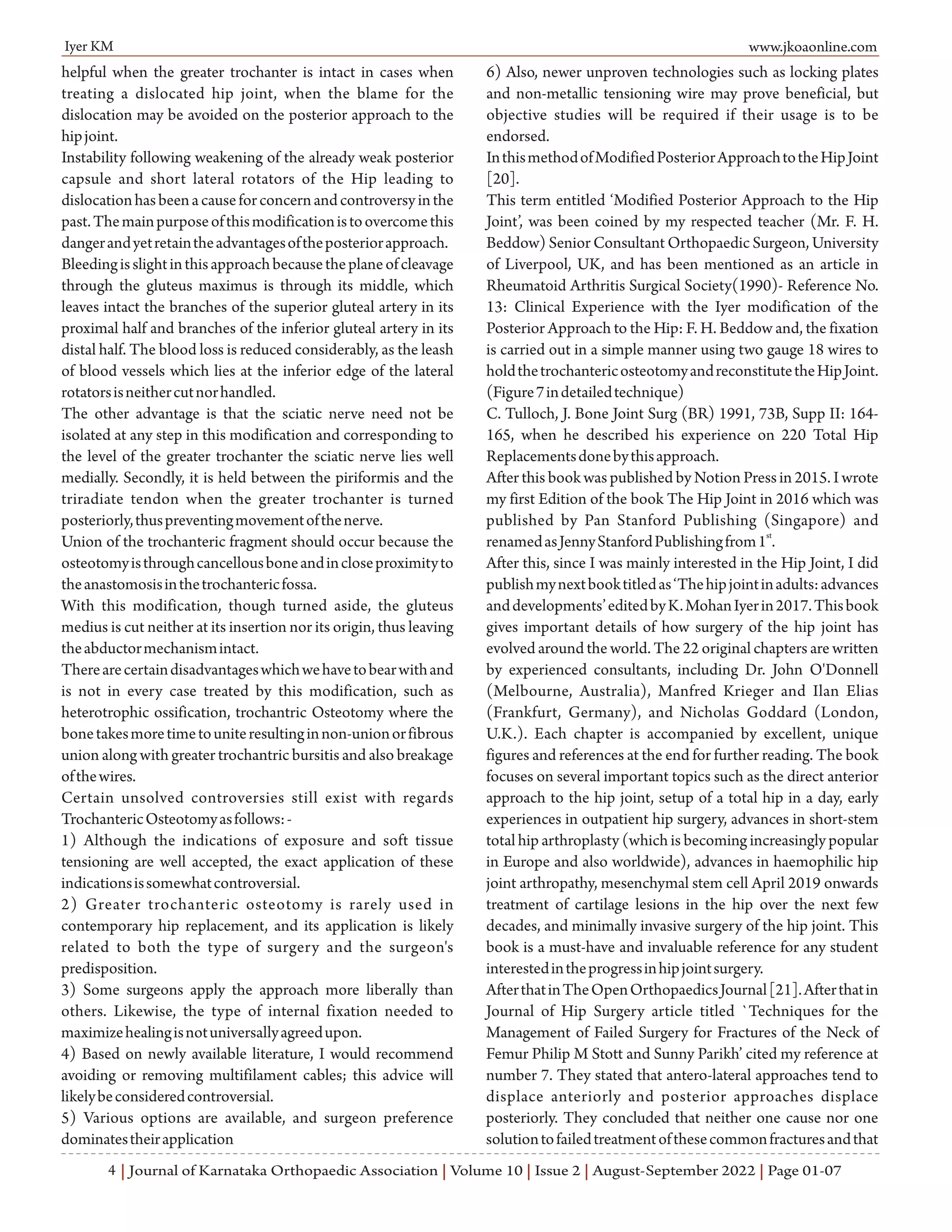 Modified Posterior Approach to the Hip Joint | PDF | Death, Injury, or ...