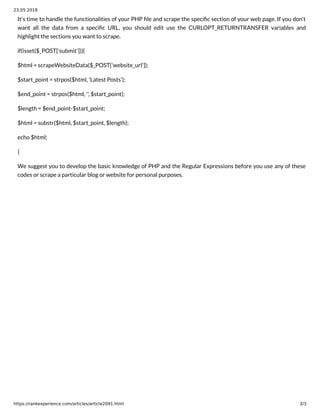 Semalt: 3 Steps To PHP Web Page Scraping Web | PDF