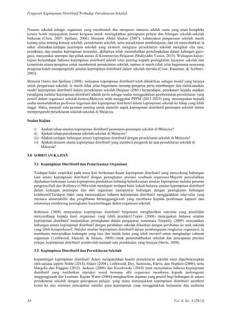 Pengaruh Kepimpinan Distributif terhadap Persekitaran Sekolah | PDF