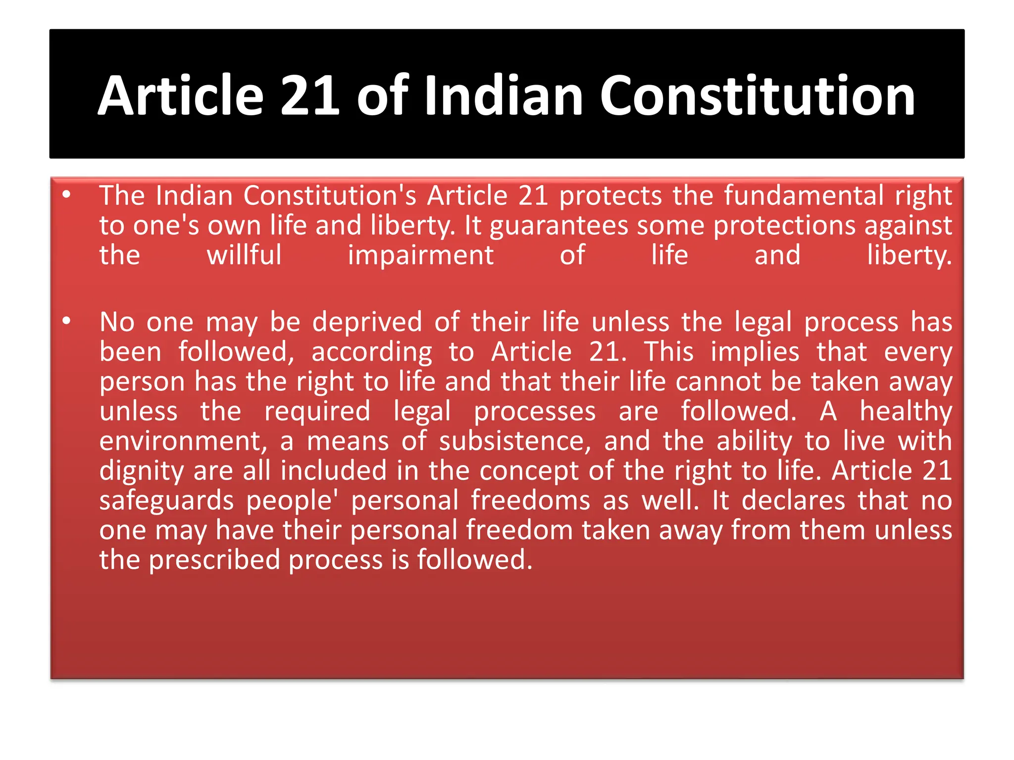 Article 21 of indian costitution.pptx presentation | PPTX
