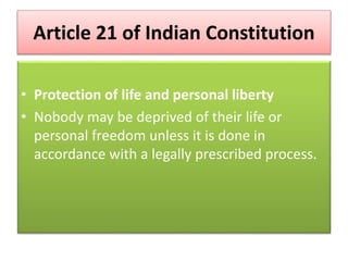 Article 21 of indian costitution.pptx presentation | PPTX