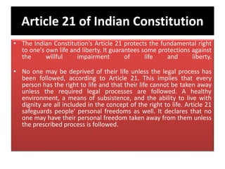 Article 21 of indian costitution.pptx presentation | PPT