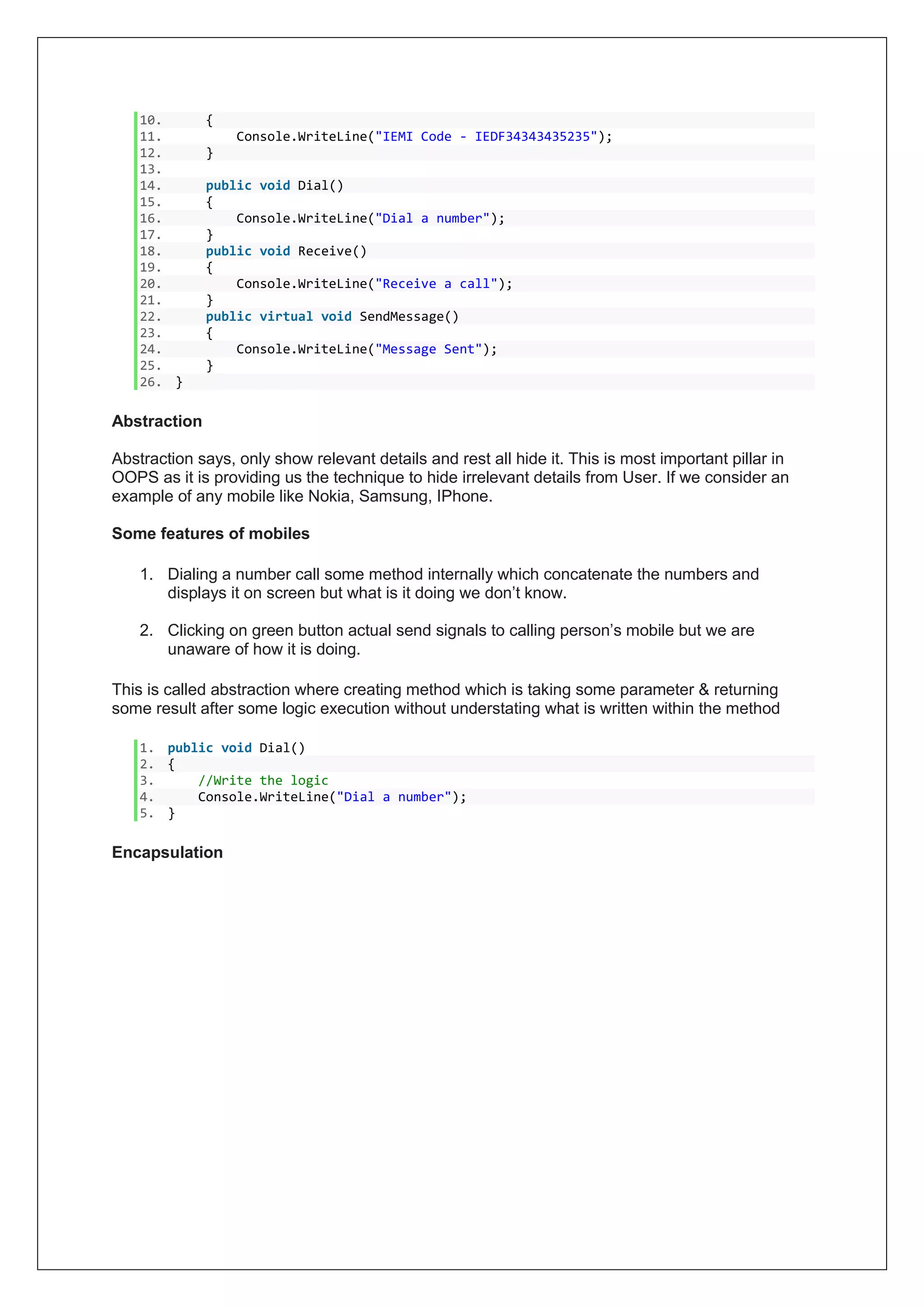 Object Oriented Programming With Real World Scenario Pdf