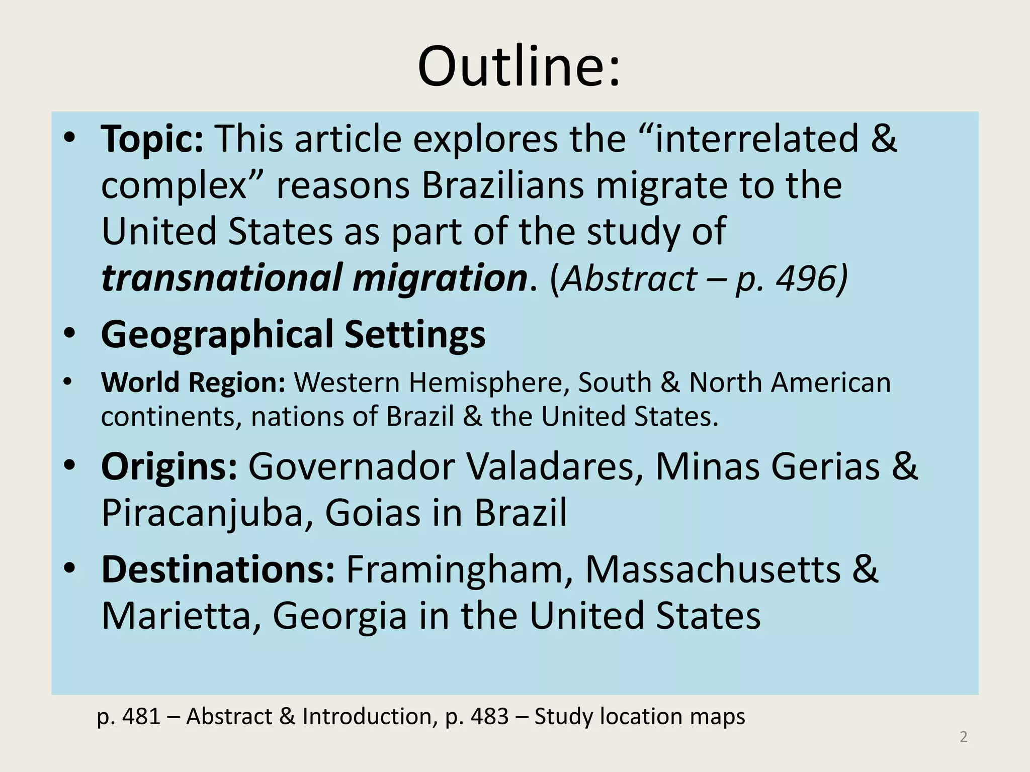 Article #2 outline the geographical imagination | PPTX