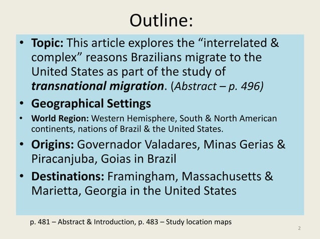 Article #2 outline the geographical imagination | PPTX