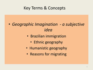 Article #2 outline the geographical imagination | PPTX