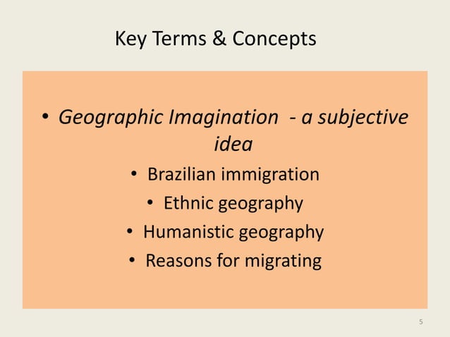 Article #2 outline the geographical imagination | PPTX
