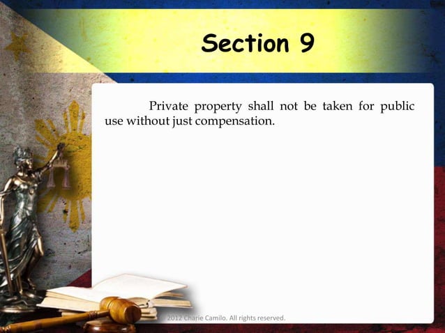Philippine Constitution 1987 (Article 3 - Bill of Rights) | PPTX | Law