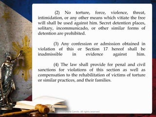 Philippine Constitution 1987 (Article 3 - Bill of Rights) | PPTX